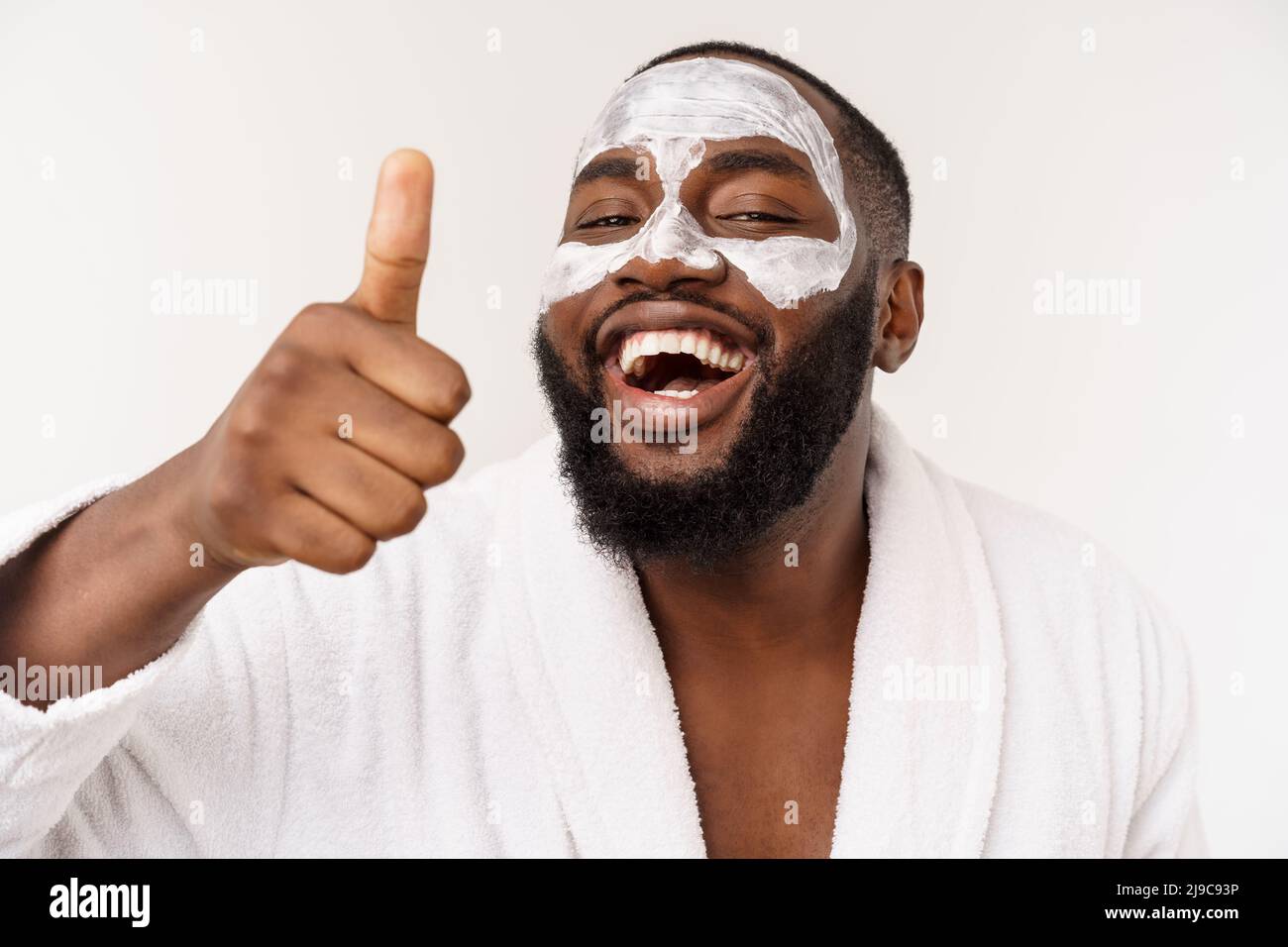funny laughing man with mask leads healthy lifestyle, rejoicing at ...