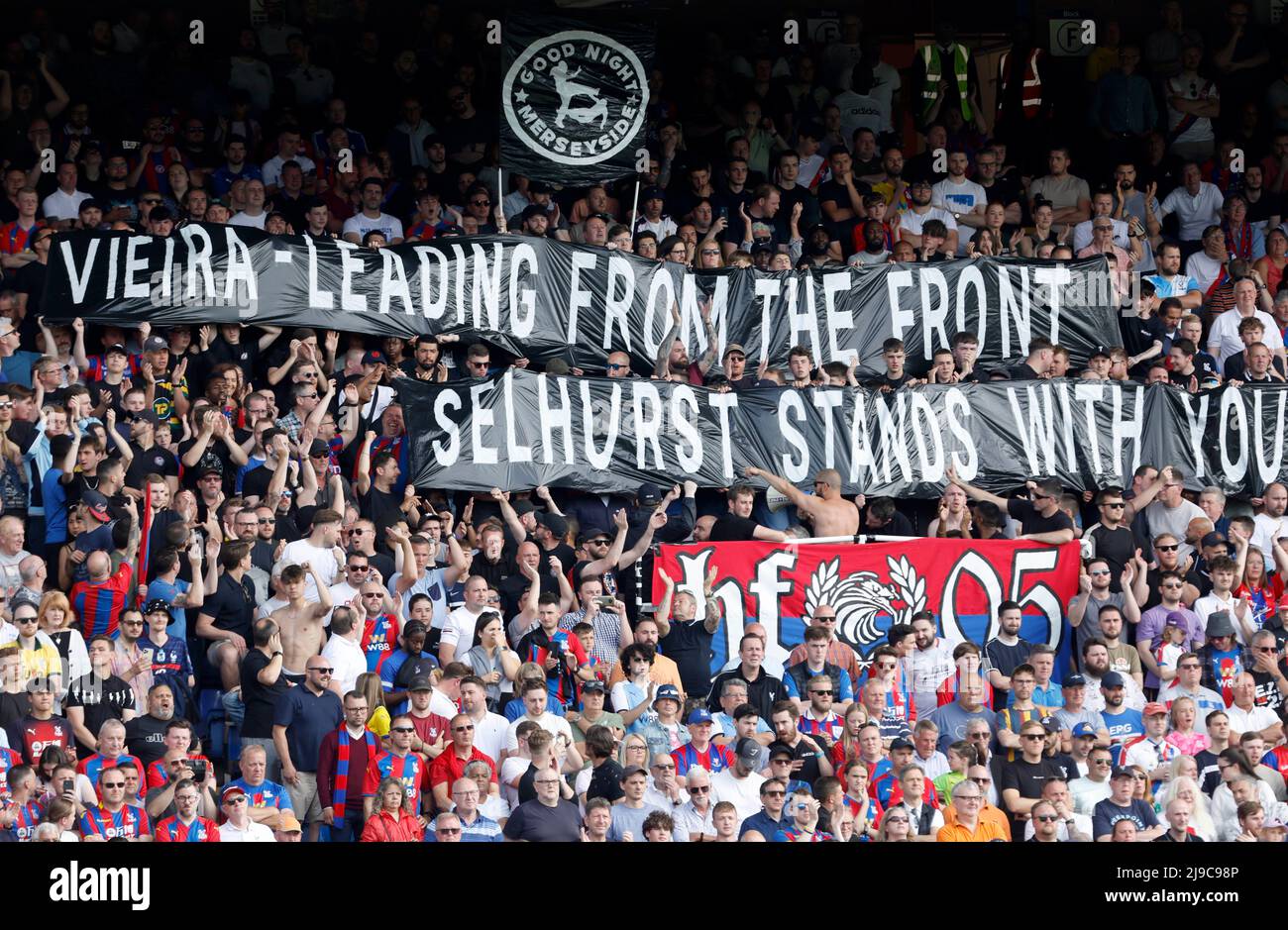 Crystal Palace fans in the stands during the Premier League match at ...