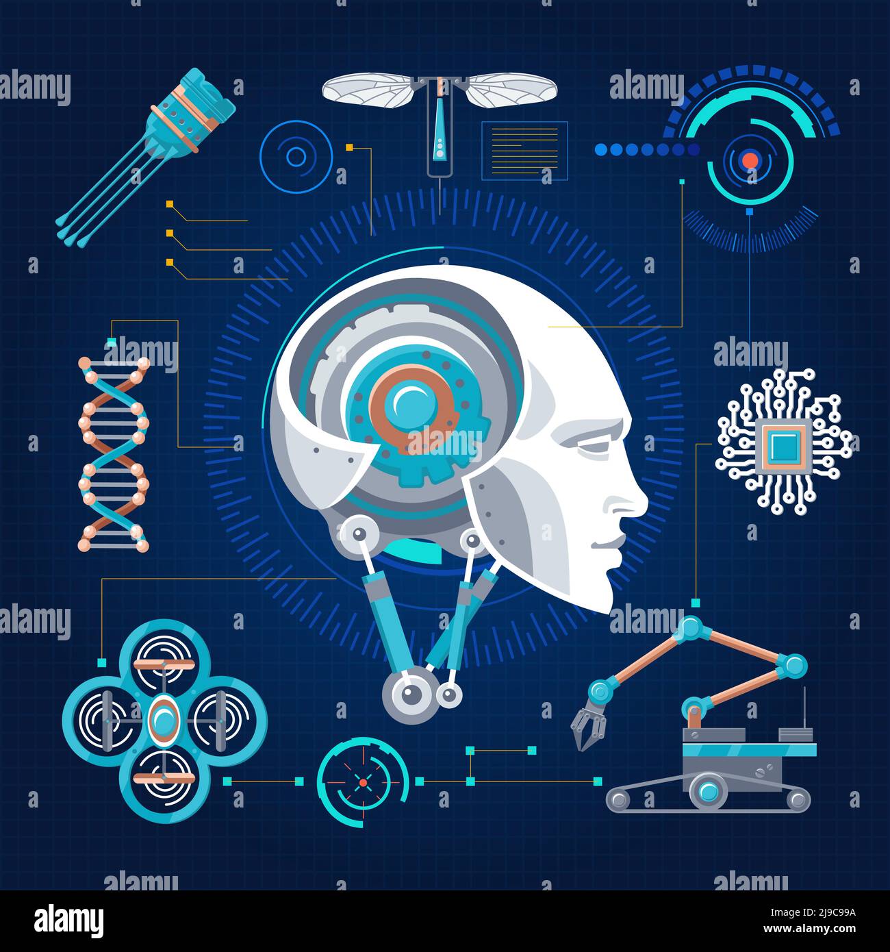 High tech machine Stock Vector Images - Alamy
