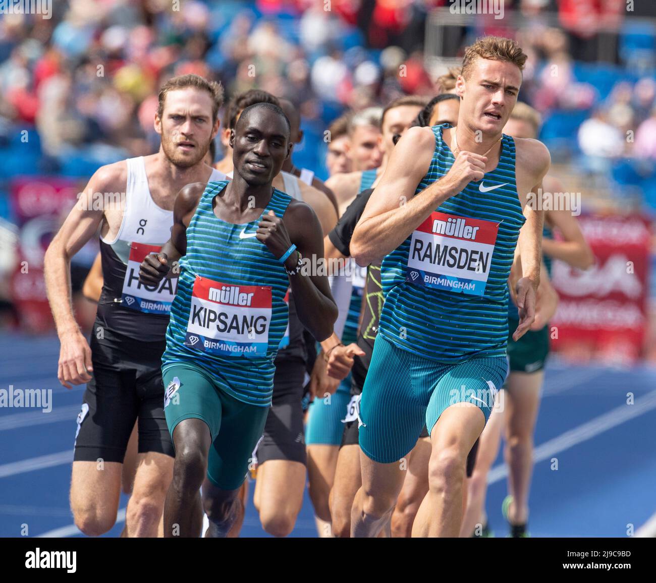 Abel Kipsang and Matthew Ramsden competing in the men’s 1500m race at ...