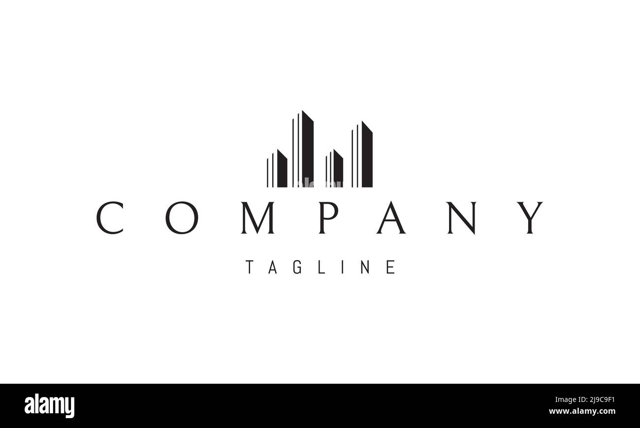 Vector logo on which an abstract image of four skyscrapers Stock Vector ...