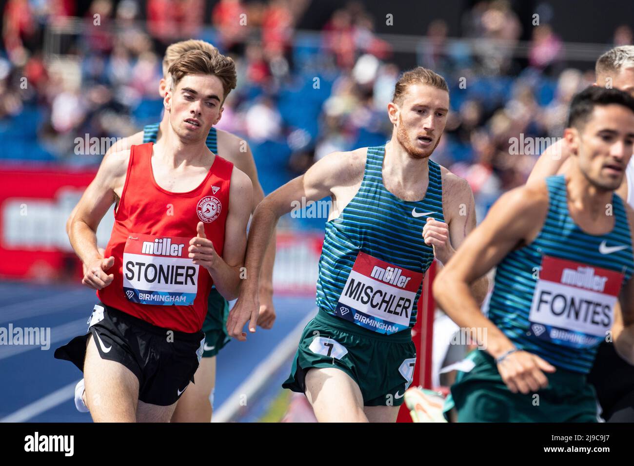 Matthew Stonier and Baptiste Mischler competing in the men’s 1500m race ...
