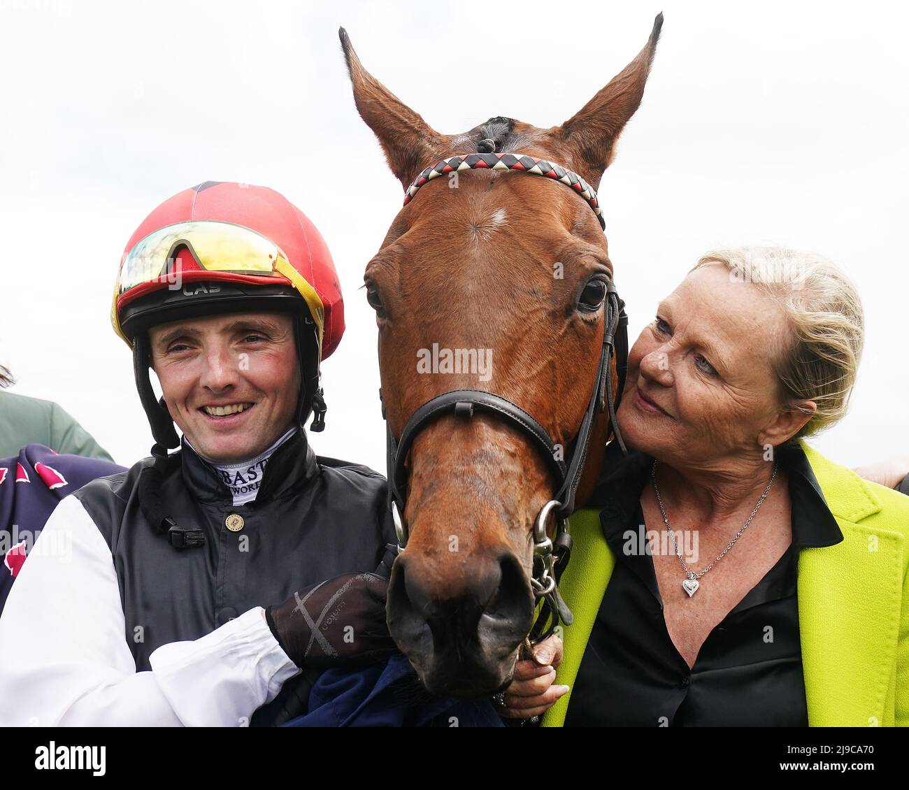 Winning jockey Chris Hayes and owner Eva Maria Bucher-Haefner (right ...