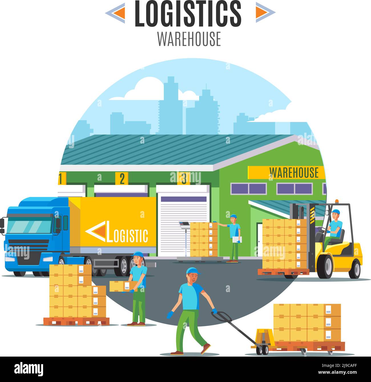 Equipment delivery process warehouse warehouse Cut Out Stock Images ...