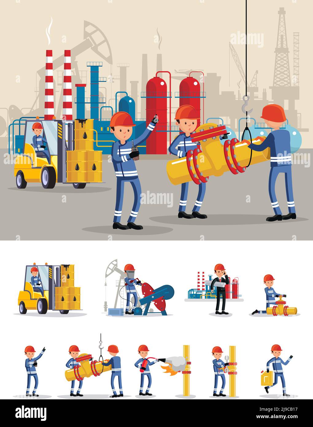 Oil rig employees Stock Vector Images - Alamy