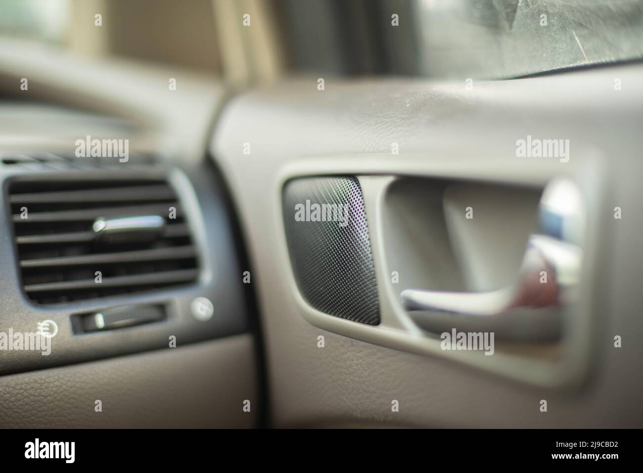 Interior of car. Machine from inside. Interior of car. Panels and ...