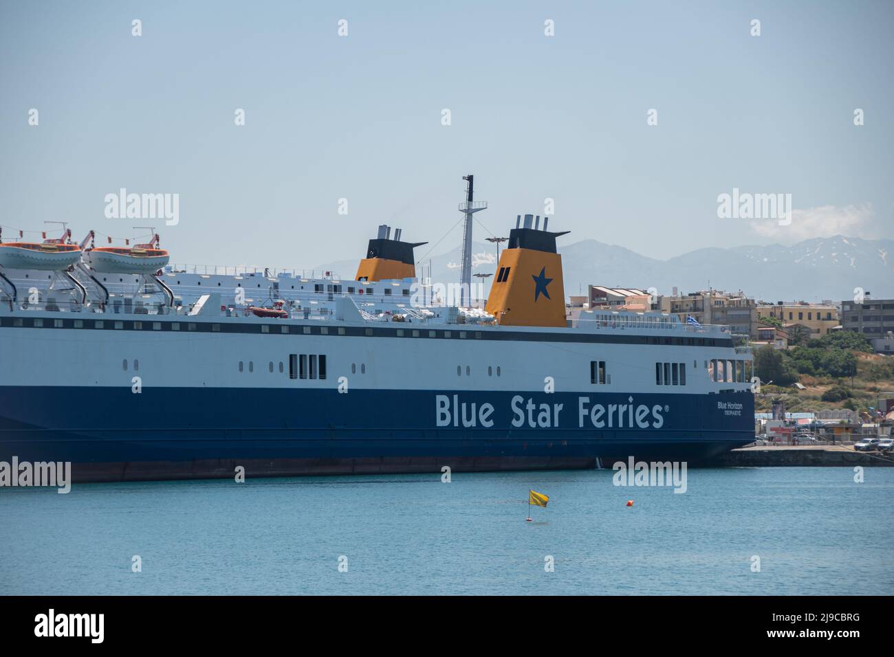 Heraklion, Greece 15 May 2022, A large ferry of the shipping company ...