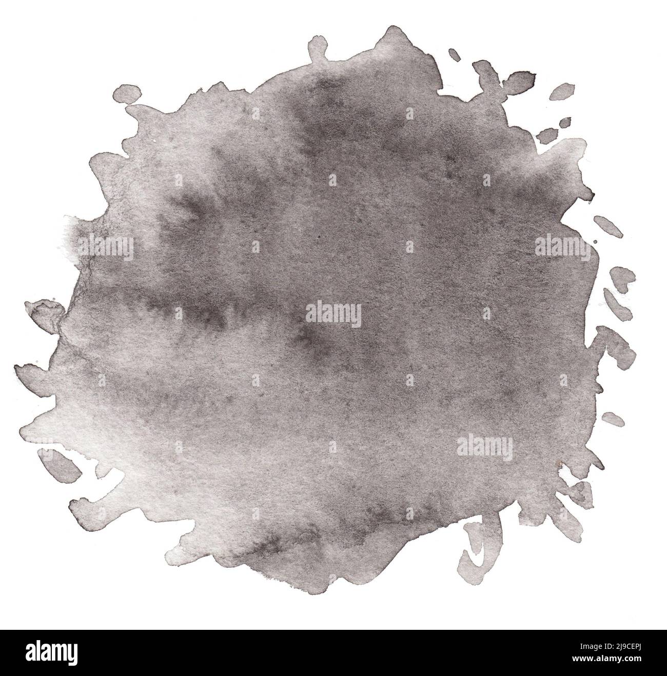 Abstract grey watercolor splash texture isolated on white background ...