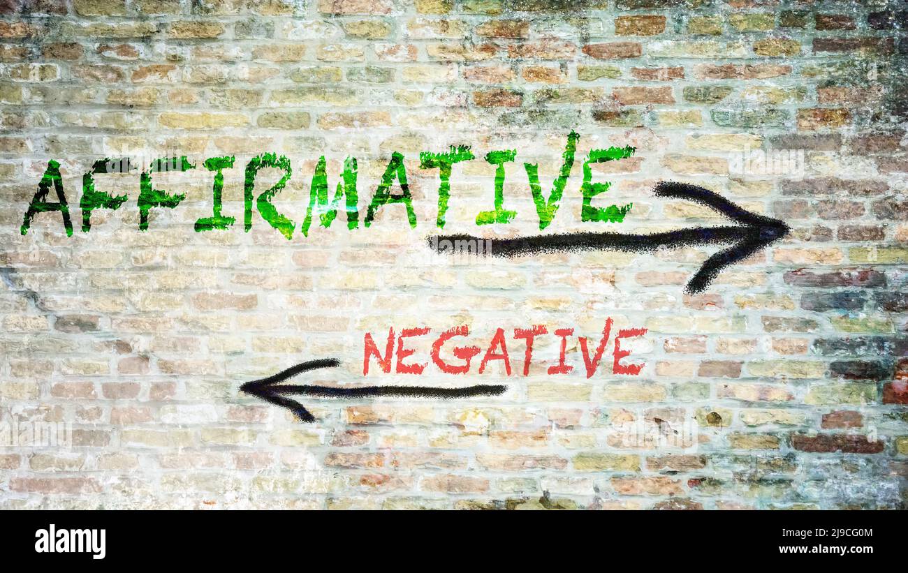 Street Sign theDirection Way to Affirmative versus Negative Stock Photo ...