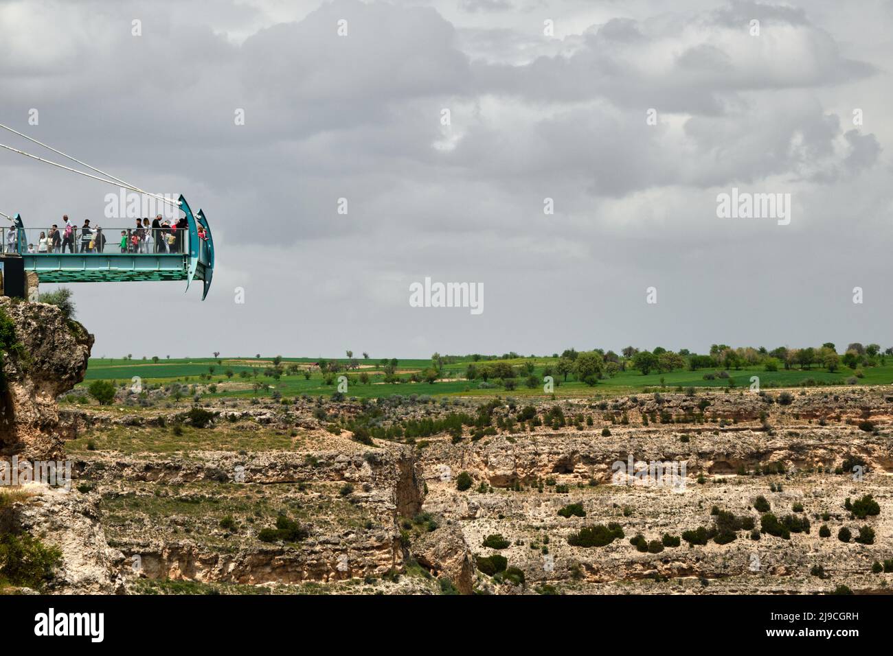 terrace and balcony at Ulubey grand canyon in Usak Turkey. Greatest ...