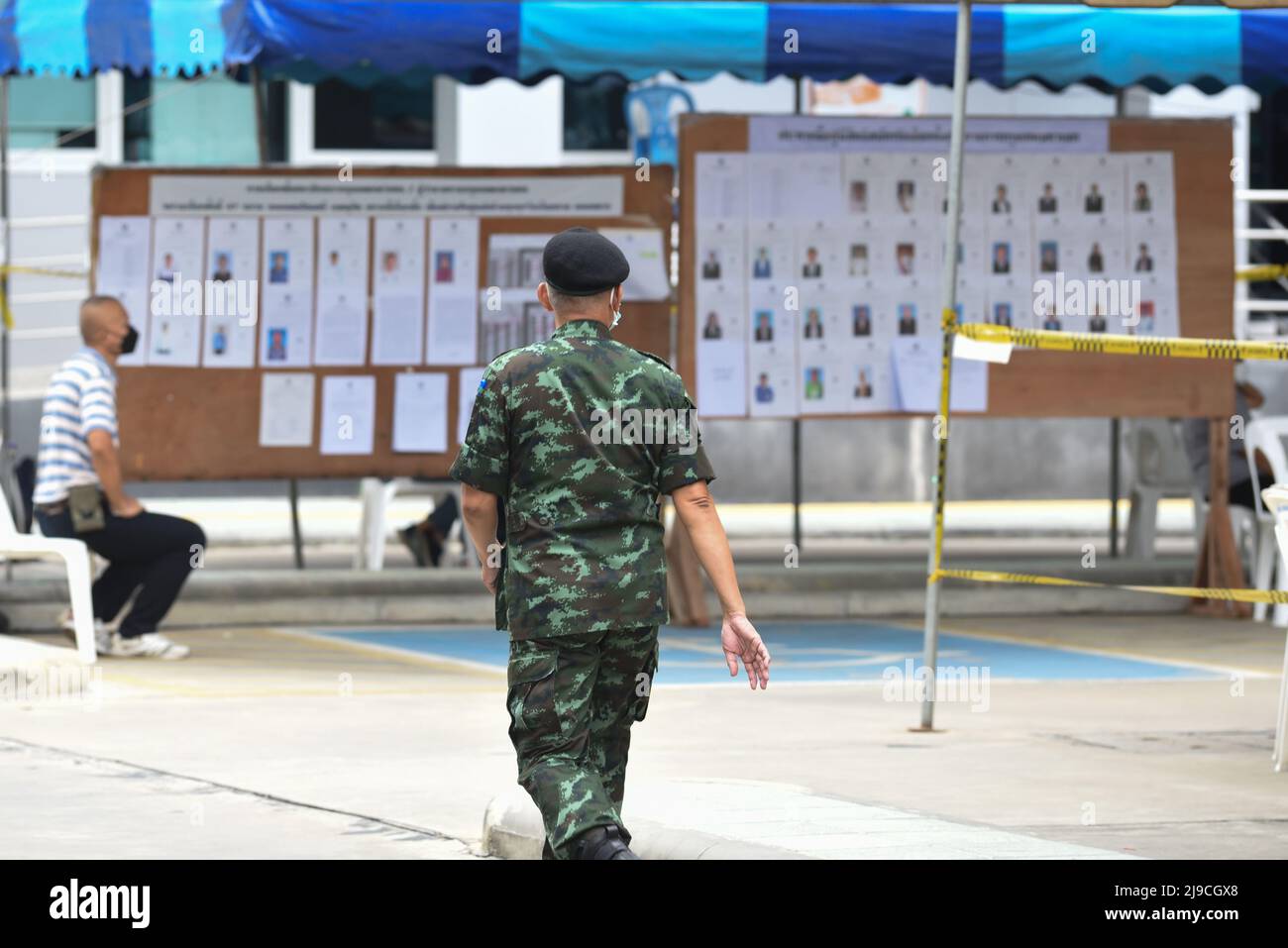 Bangkok, Thailand. 22nd May, 2022. soldier wearing uniforms Vote for ...