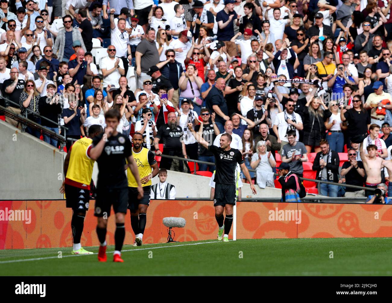 Bromley's Michael Cheek celebrates scoring their side's first goal of ...