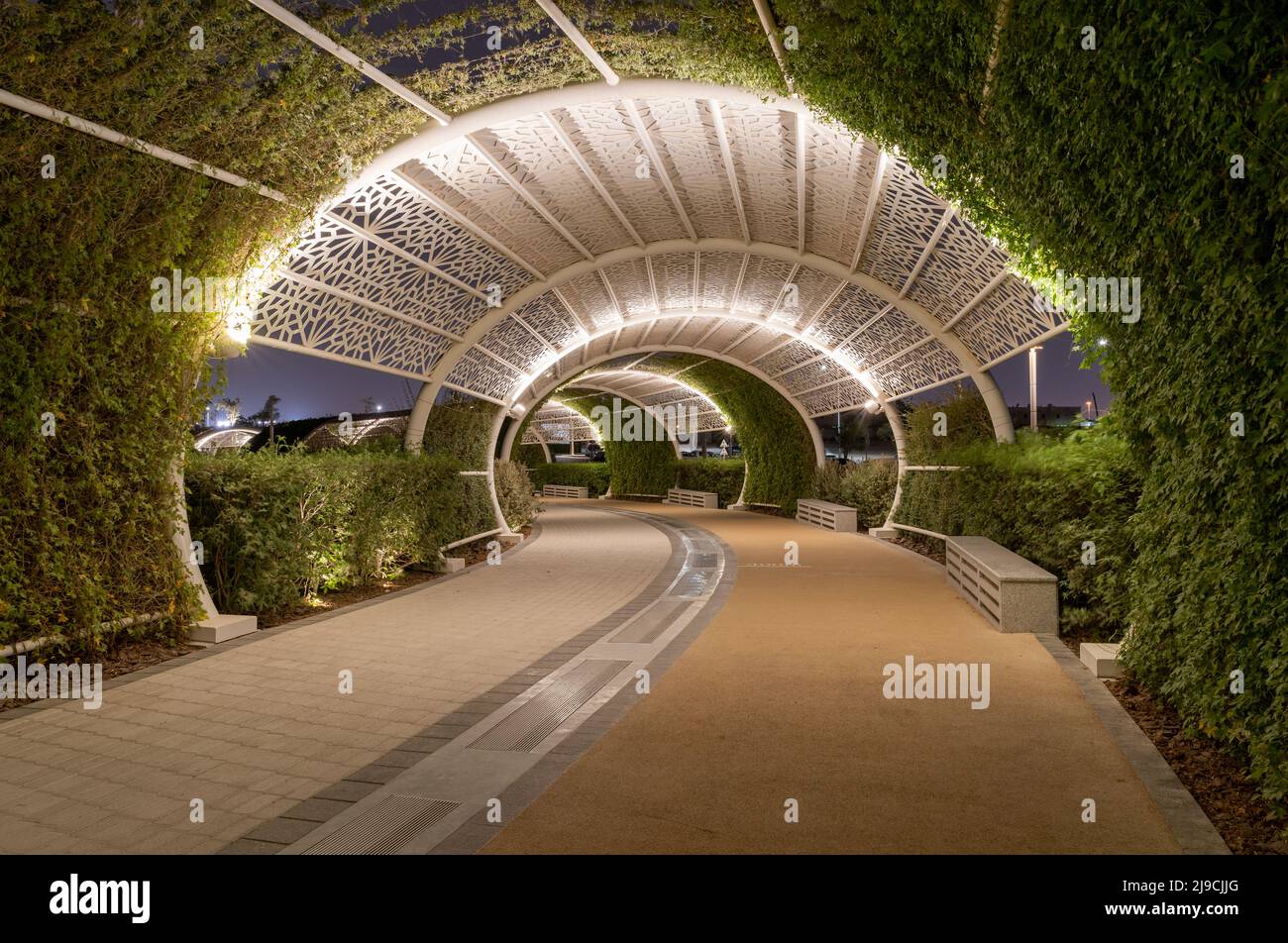 Doha,Qatar- May 15, 2022 :Gharrafa public park during night Stock Photo ...