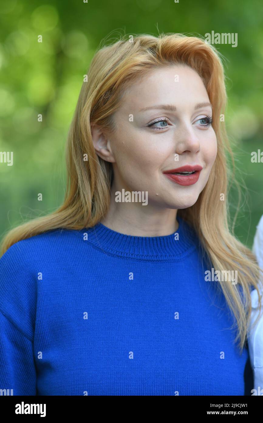 London, UK. 22nd May, 2022. Ukrainian singer Tina Karol leads the ...