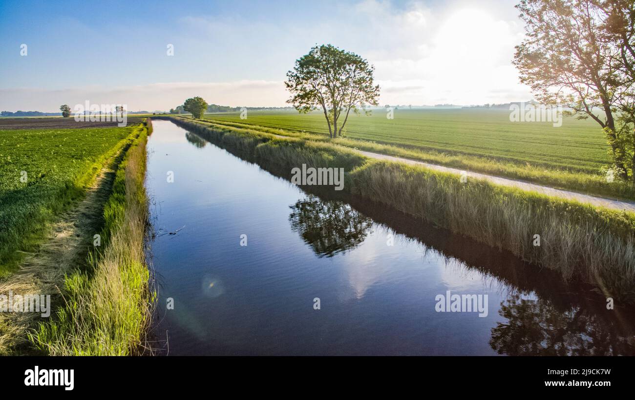 Straight concrete canal water hi-res stock photography and images - Alamy
