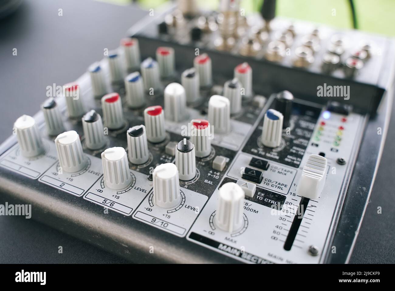 small dj sound board audio control outdoor Stock Photo - Alamy