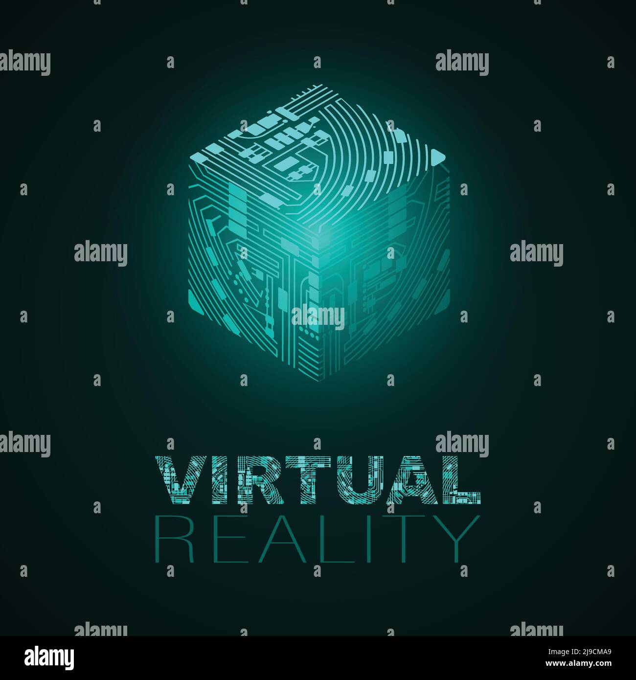 Virtual reality cube background Stock Vector Image & Art - Alamy