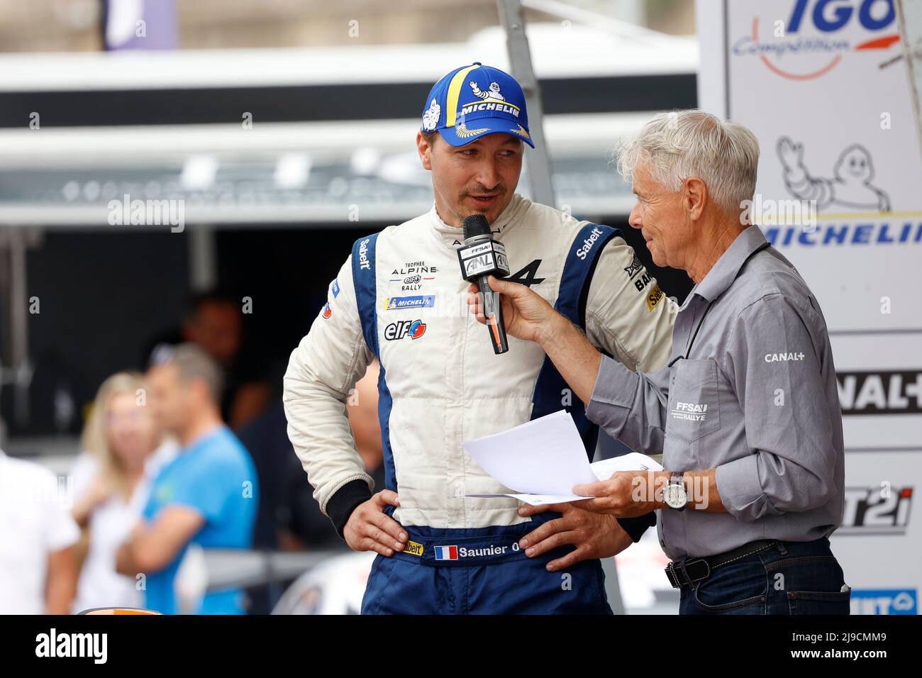 SAUNIER Julien, VAUCLARE Fred, Alpine A110, portrait during the Rallye Antibes Côte d’Azur 2022 ...