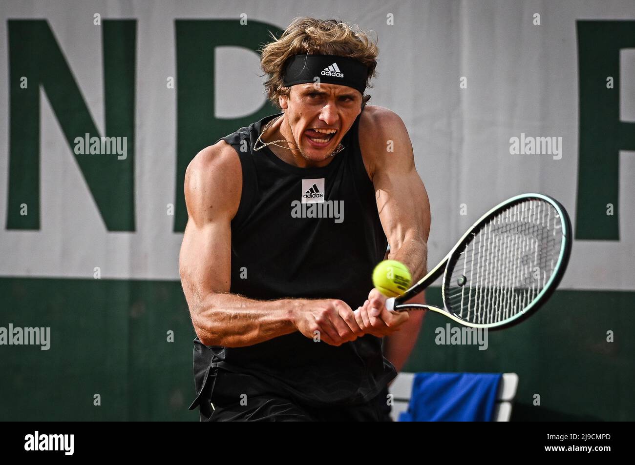 Paris, France, France. 22nd May, 2022. Alexander ZVEREV of Germany during the Day one of Roland ...