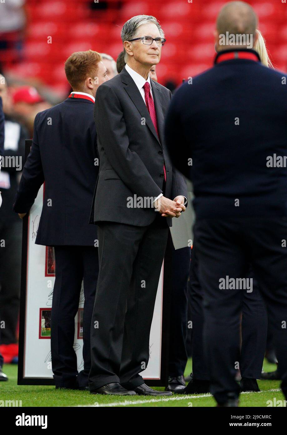 Liverpool owner John Henry on the pitch after the Premier League match ...