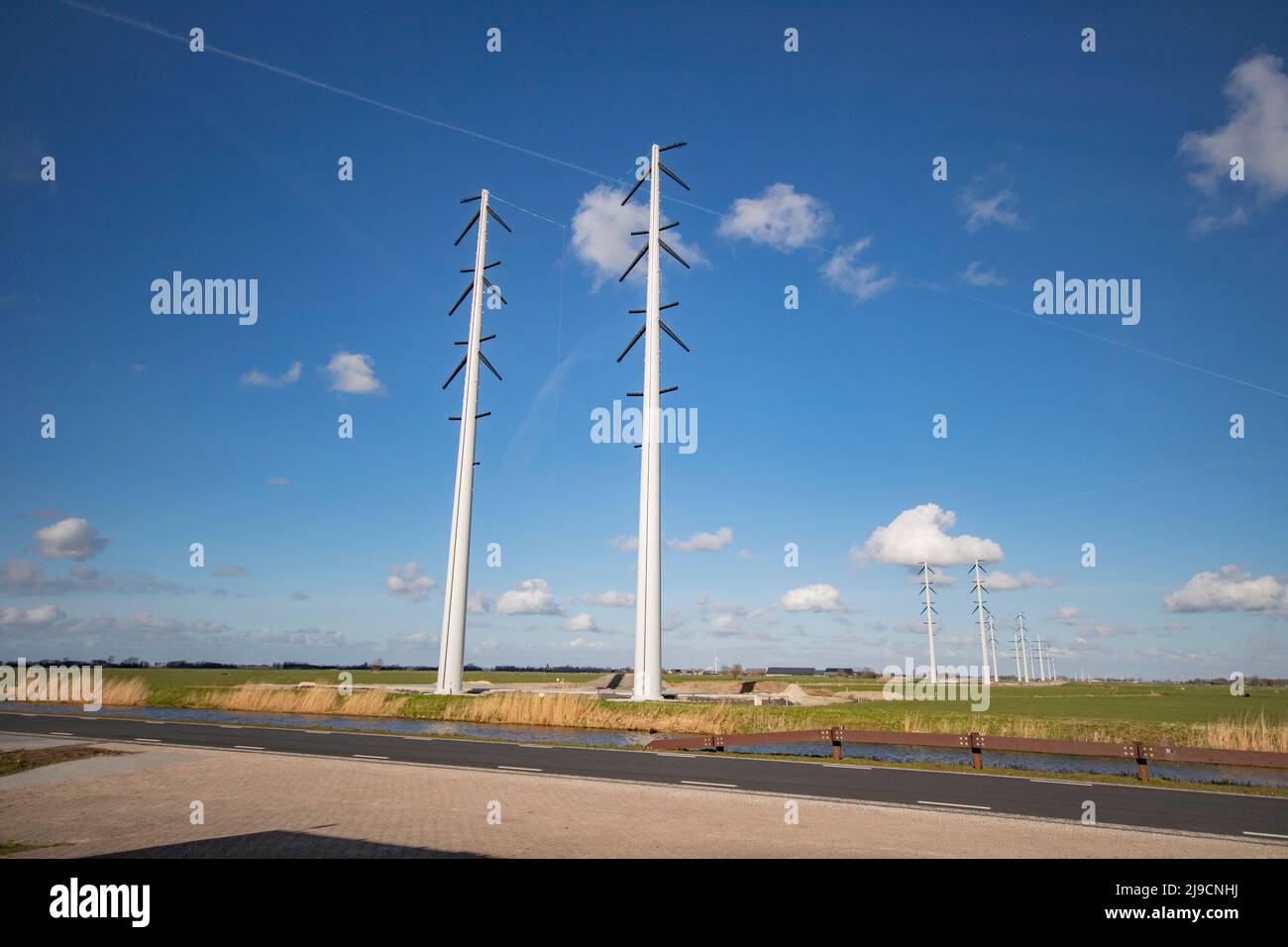 Tennet high voltage power lines thourgh Groningen, the Netherlands ...