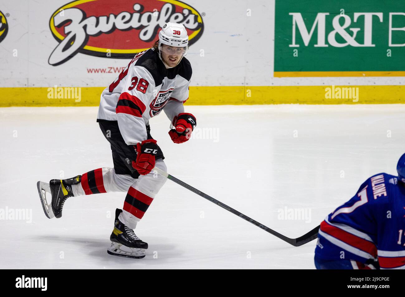 May 17, 2022: Utica Comets defenseman Jeremy Groleau (38) skates in the ...