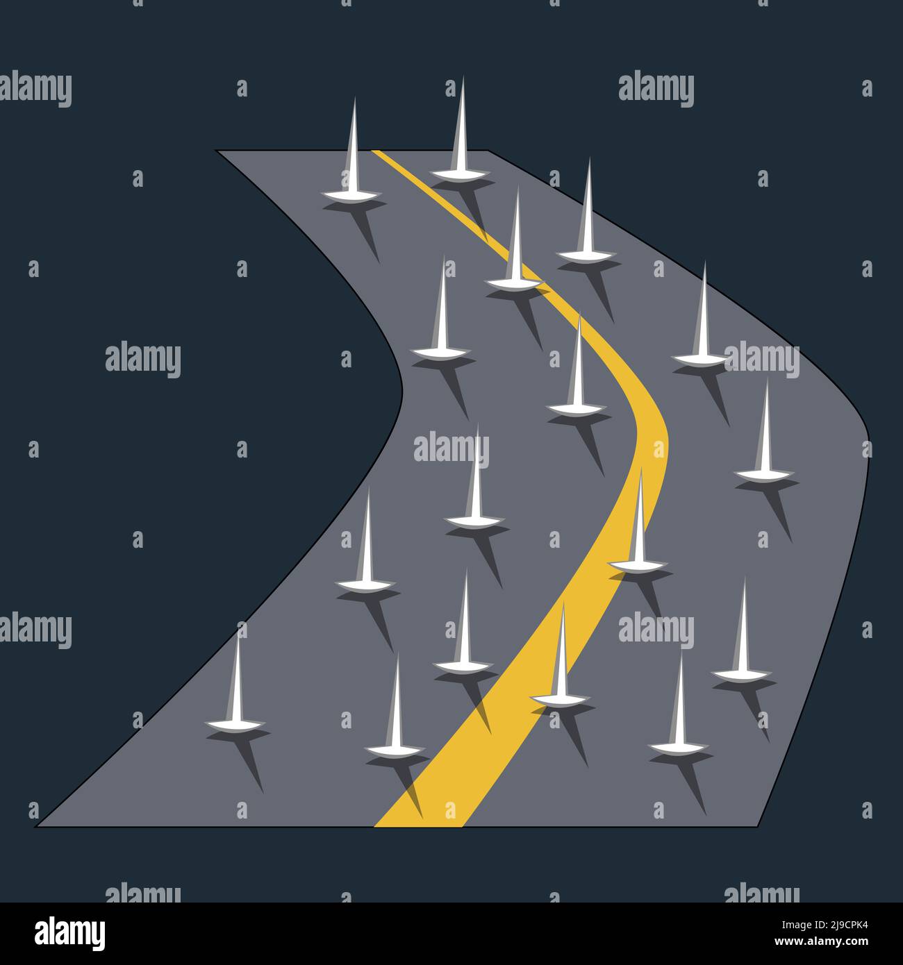 Sharp nails on the road Clip art Stock Vector Image & Art - Alamy