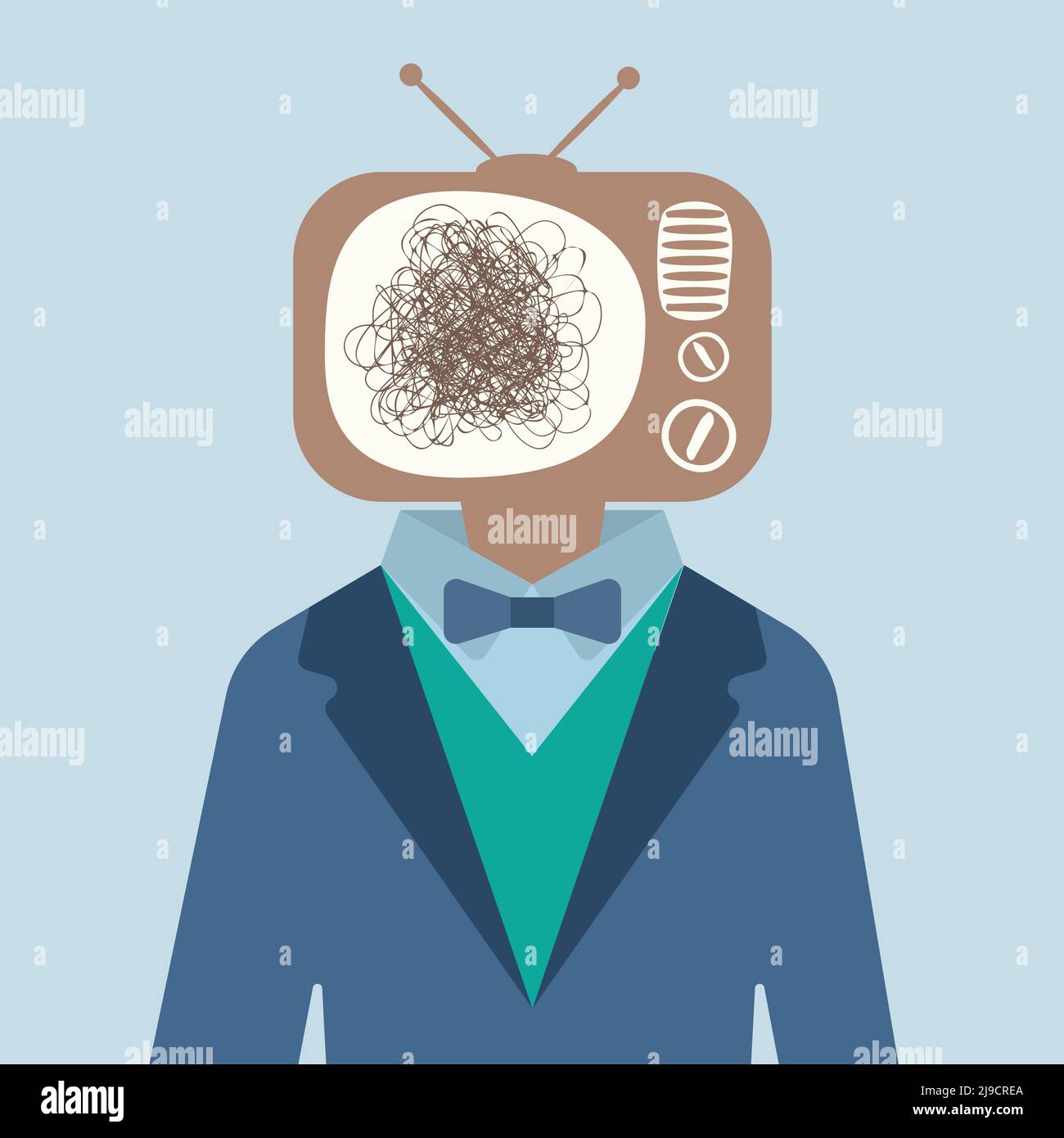 Man tv screen head Stock Vector Images - Alamy