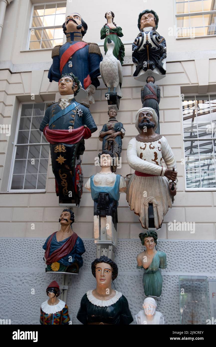 Collection of sailing ship figureheads,National Maritime Museum London ...
