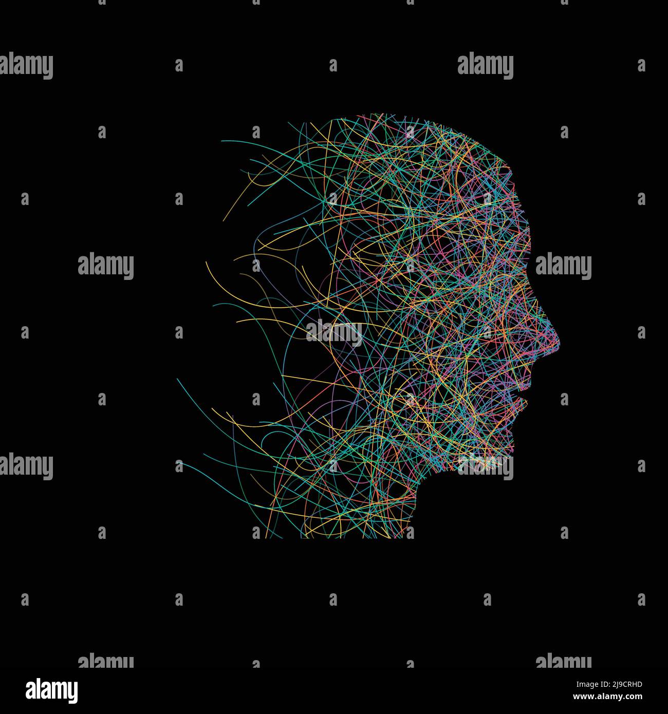 Abstract portrait lines Stock Vector Images - Alamy