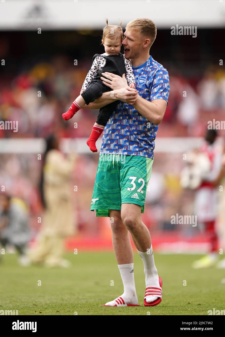 Arsenal goalkeeper Aaron Ramsdale reacts following the Premier League ...