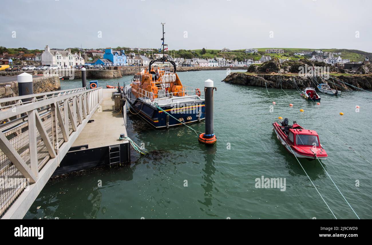 The RNLI lifeboat at Picturesque Portpatrick on the westcoast of the ...