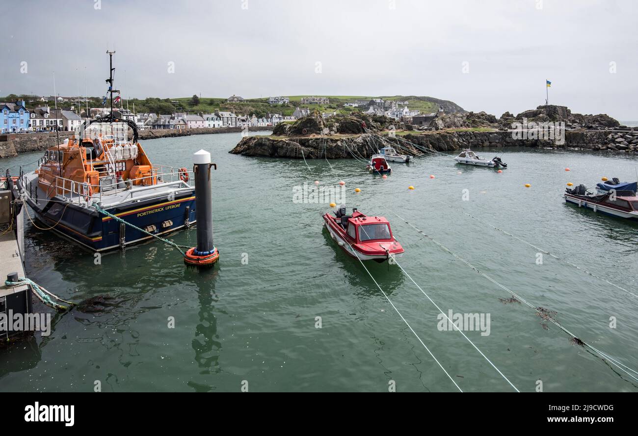 The RNLI lifeboat at Picturesque Portpatrick on the westcoast of the ...