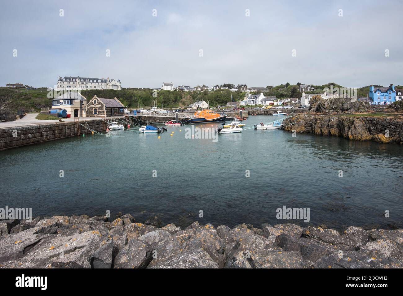 The RNLI lifeboat at Picturesque Portpatrick on the westcoast of the ...