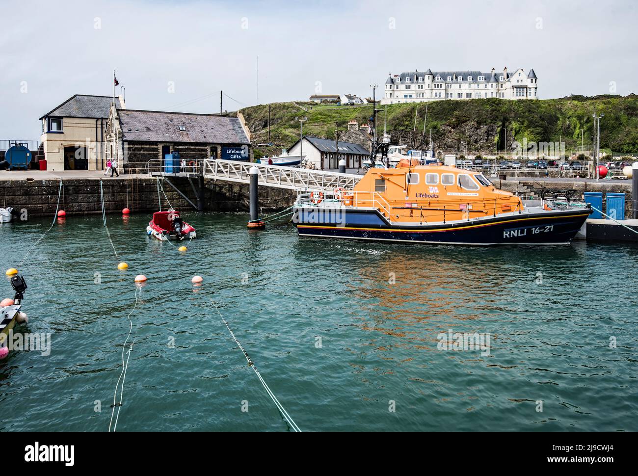 The RNLI lifeboat at Picturesque Portpatrick on the westcoast of the ...