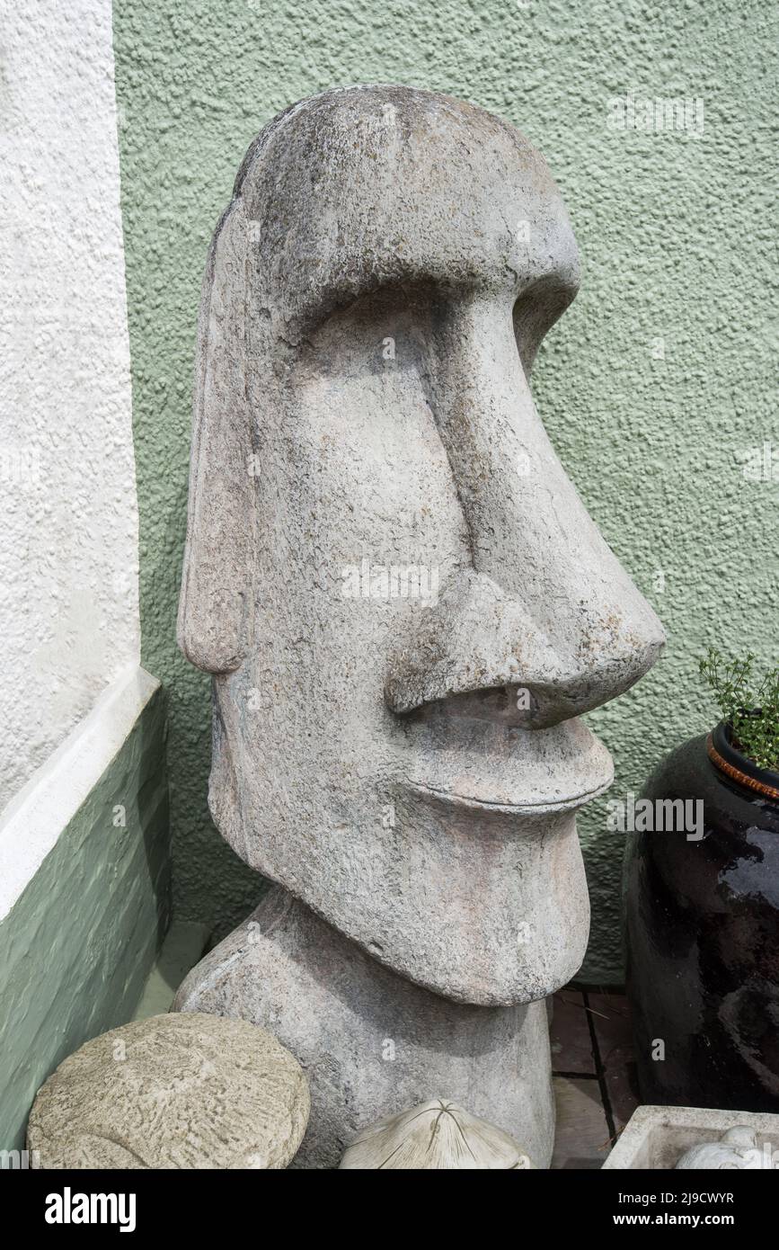 Sculptures in a narrow front garden in Picturesque Portpatrick on the ...