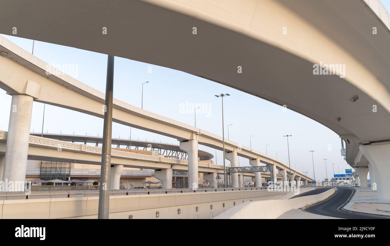 Doha, Qatar- may 15, 2022 : Sabah al corridor intersection near ...