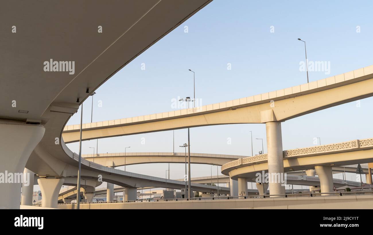 Doha, Qatar- may 15, 2022 : Sabah al corridor intersection near ...
