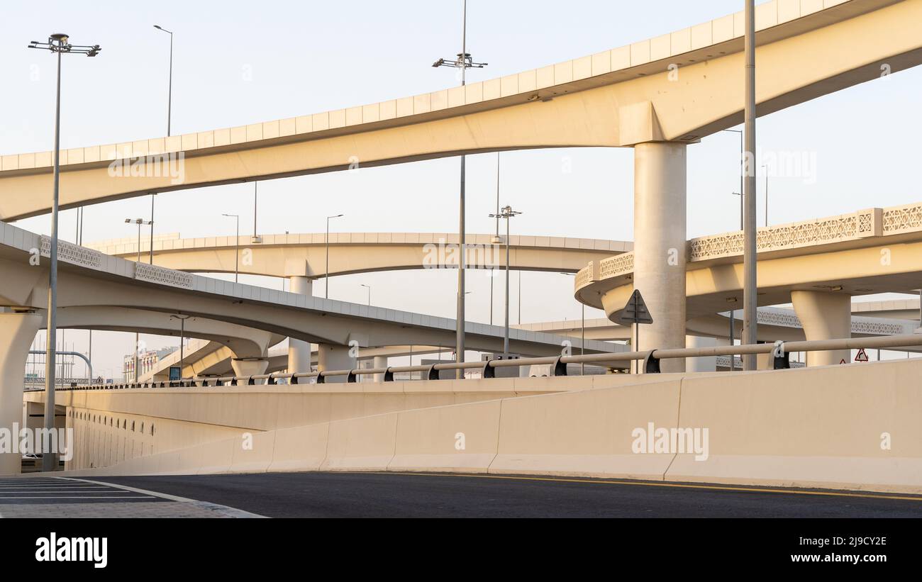 Doha, Qatar- may 15, 2022 : Sabah al corridor intersection near ...