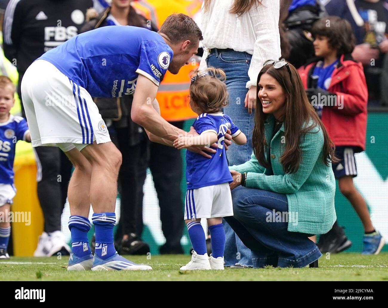 Leicester City's Jamie Vardy, Rebekah Vardy and their daughter ...