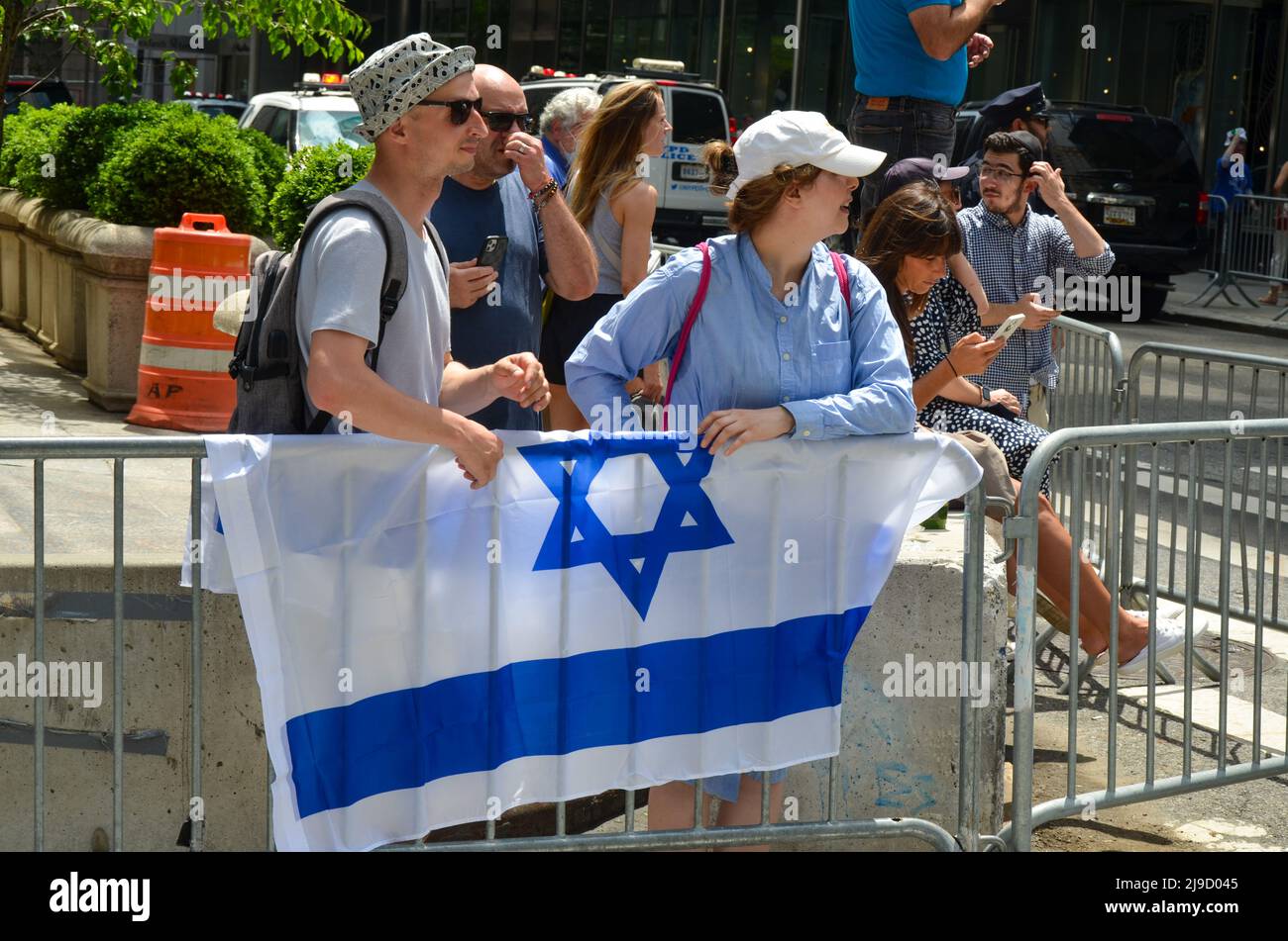Spectators gathered to celebrate the annual Israel Day Parade along ...
