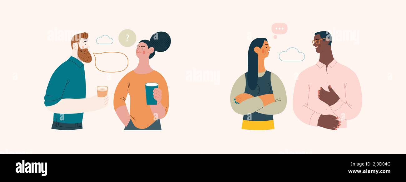 People portrait - Conversation -Modern flat vector concept illustration ...