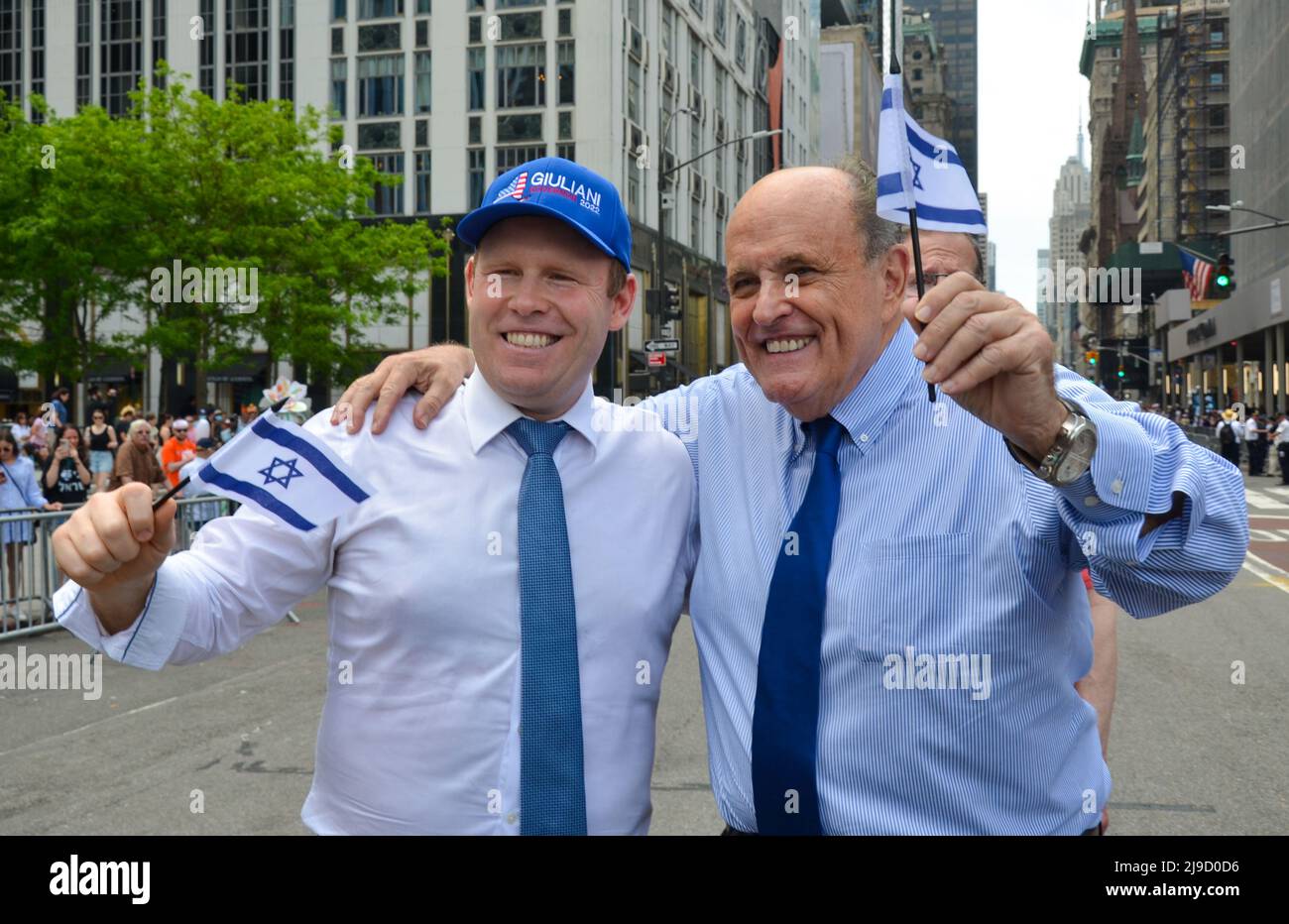 Former NYC Mayor Rudy Giuliani and his son Andrew Giuliani are seen ...