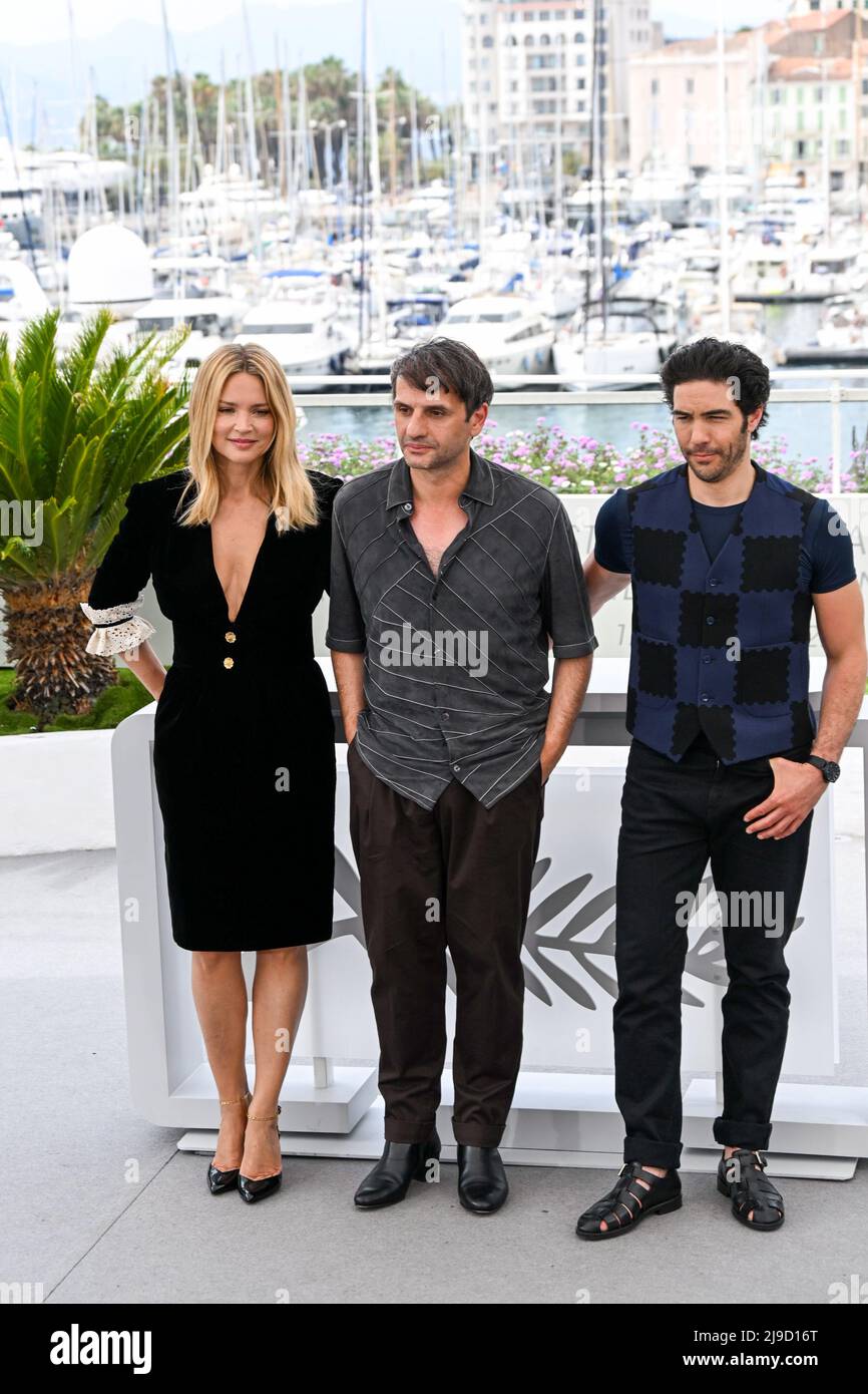 Cannes, France. 22nd May, 2022. Virginie Efira , Serge Bozon , Tahar ...