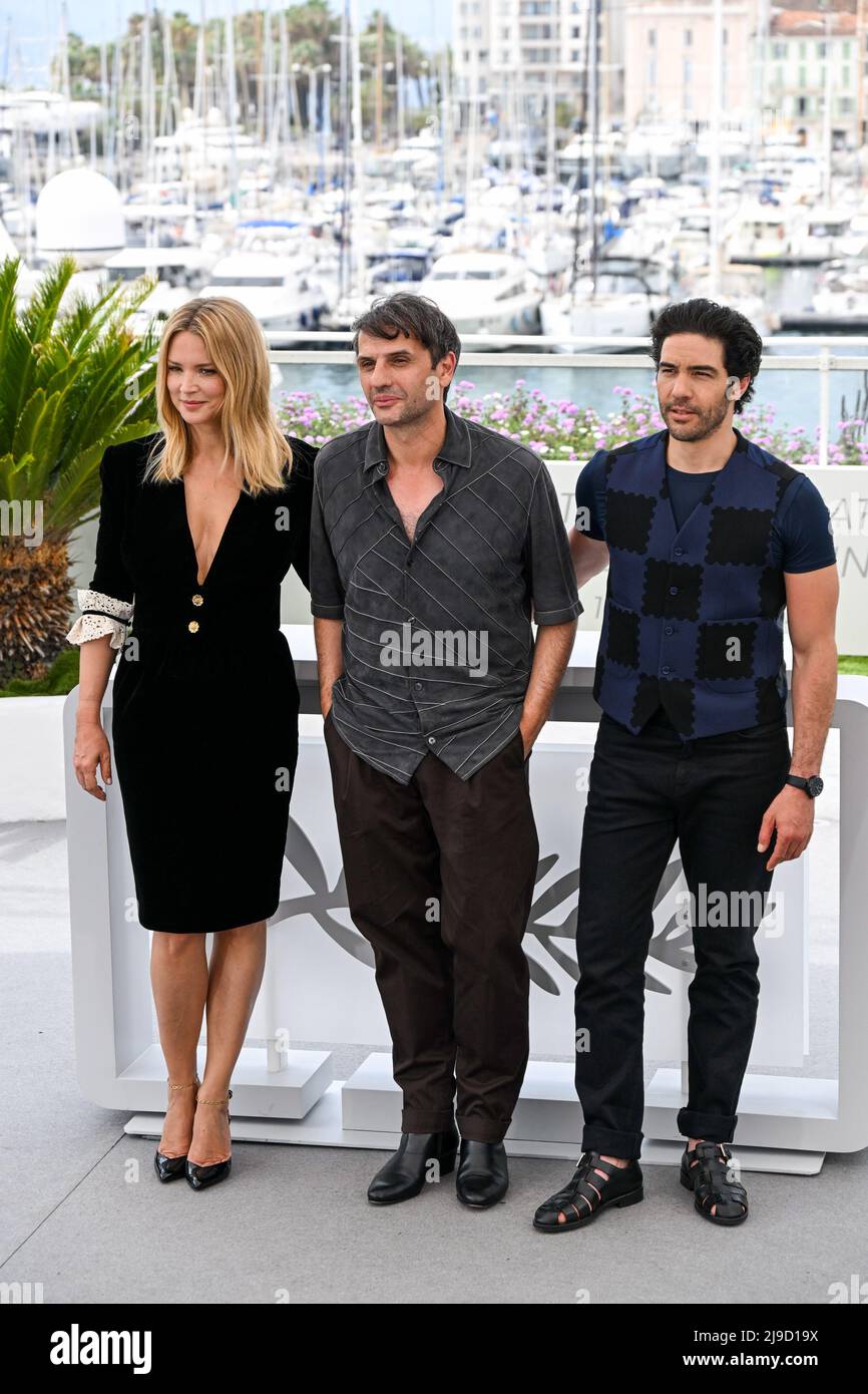 Cannes, France. 22nd May, 2022. Virginie Efira , Serge Bozon , Tahar ...