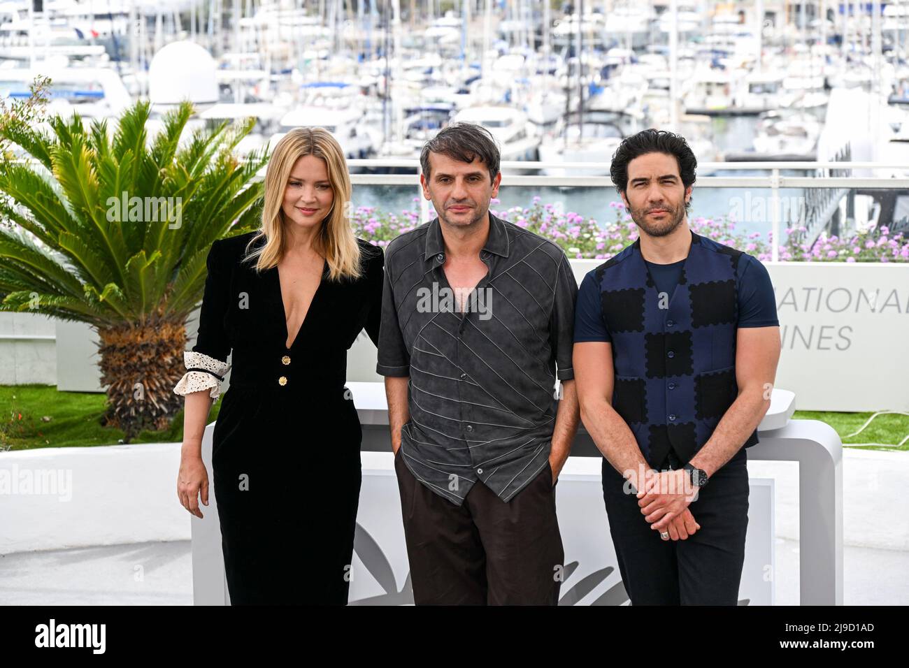 Cannes, France. 22nd May, 2022. Virginie Efira , Serge Bozon , Tahar ...