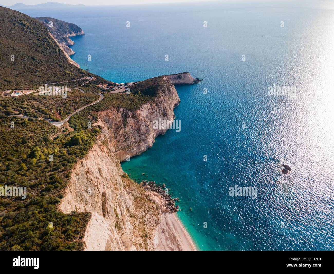 cliffs at Lefkada island aerial view Greece Stock Photo - Alamy