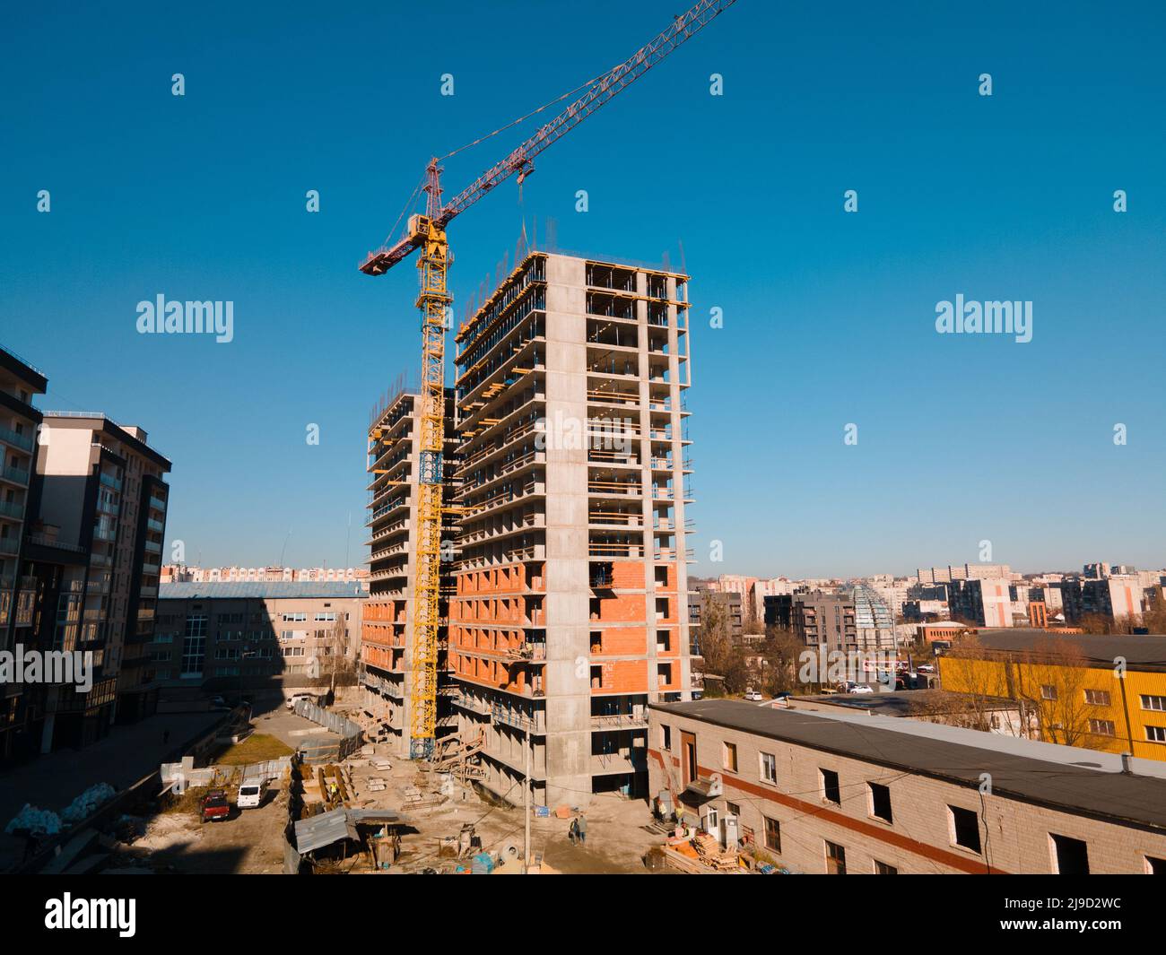 aerial view of construction site Stock Photo - Alamy