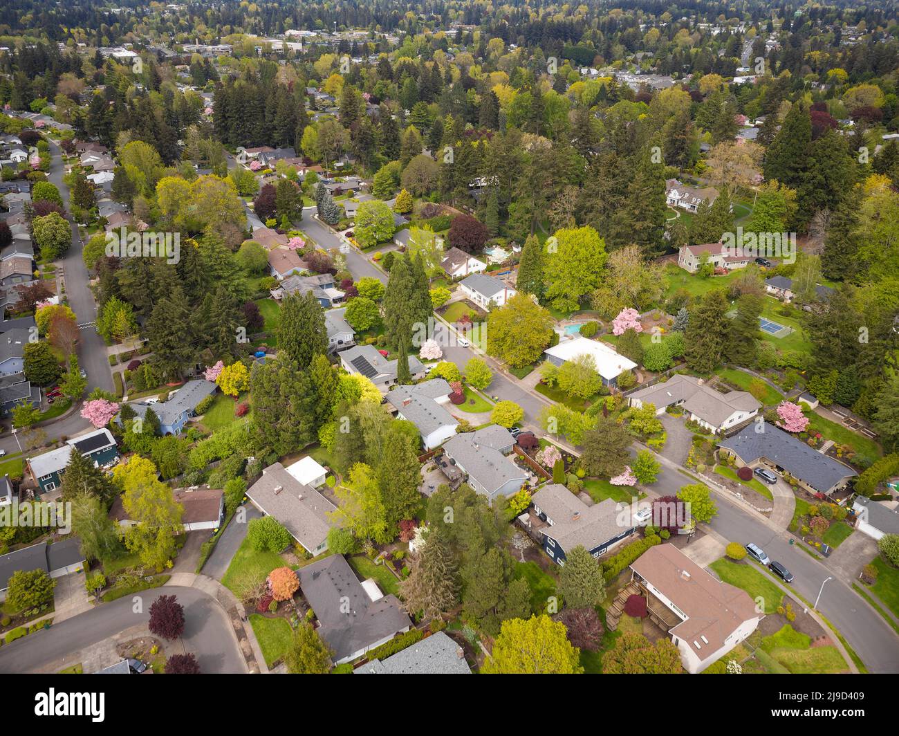 Overhead residential area drone shot hi-res stock photography and ...