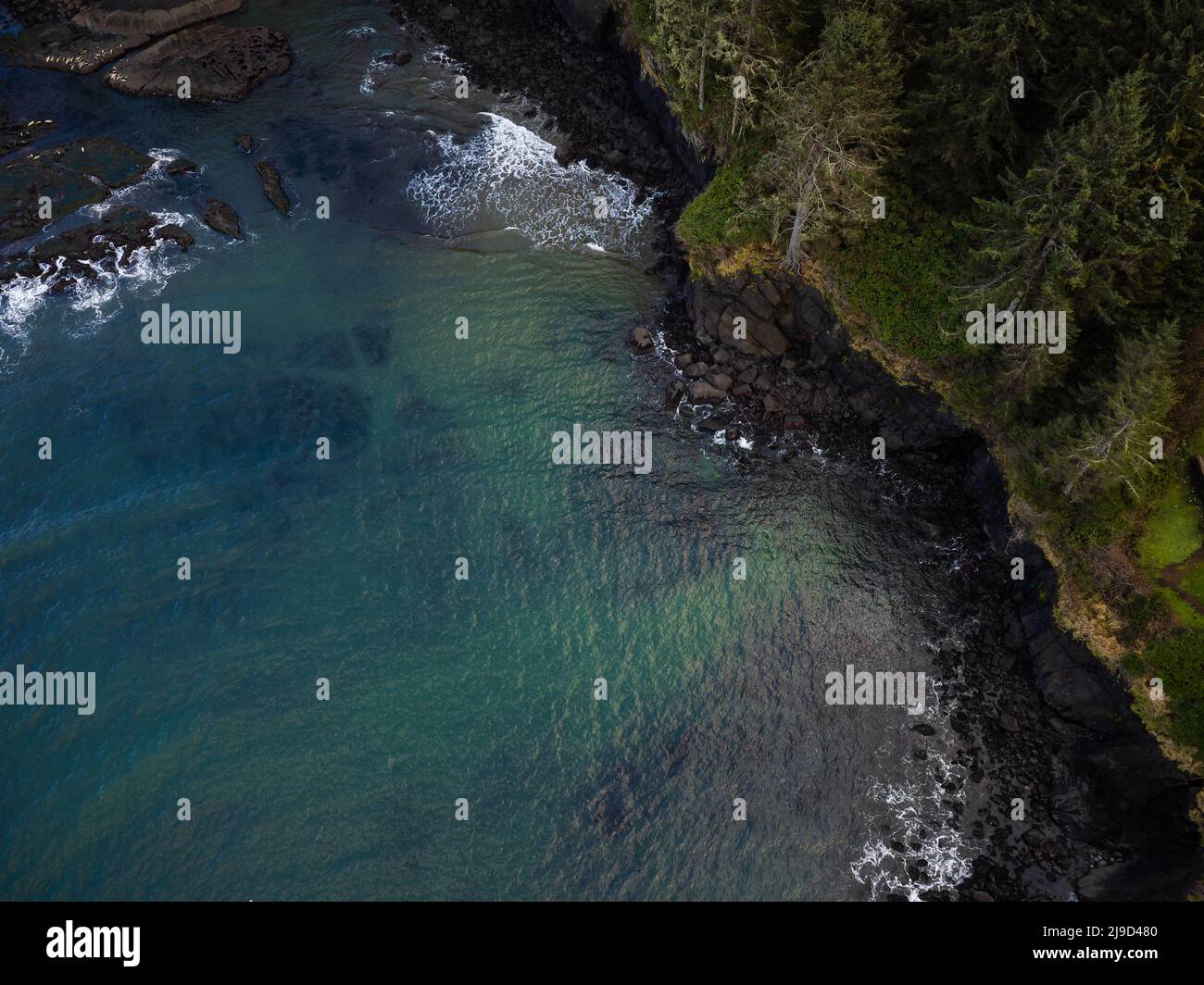 View from above. Water surface Rivers, lakes, oceans with different ...